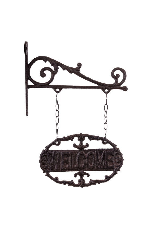 Welcome, żeliwny napis zawieszka, wym.32x22cm - tendom.pl