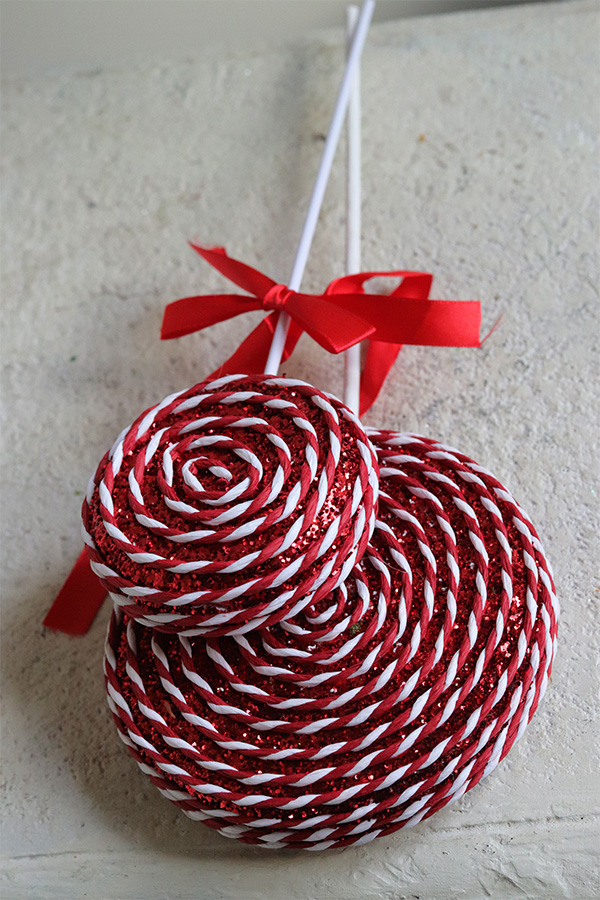 OD RĘKI Lollypop Candy, lizak świąteczny na patyku ozdoba, czerwony ...